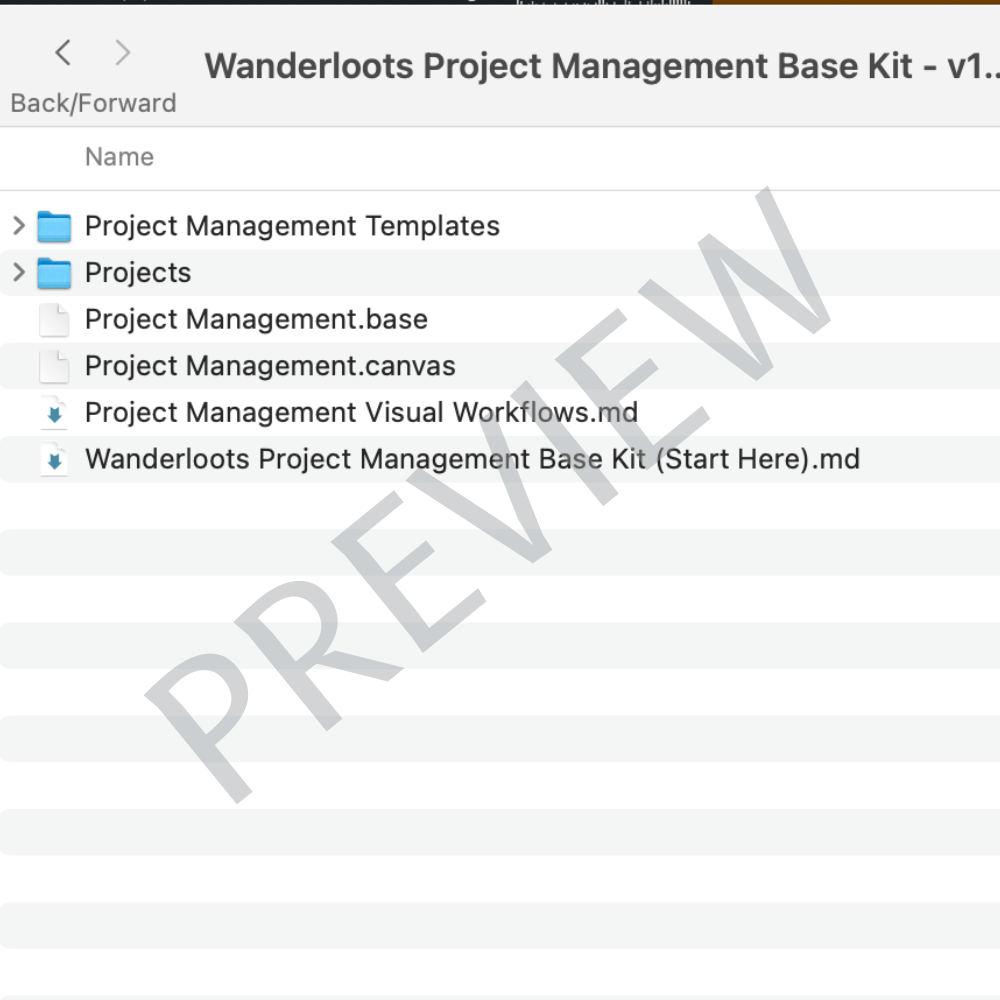 Obsidian Project Management Bases Kit - Wanderloots
